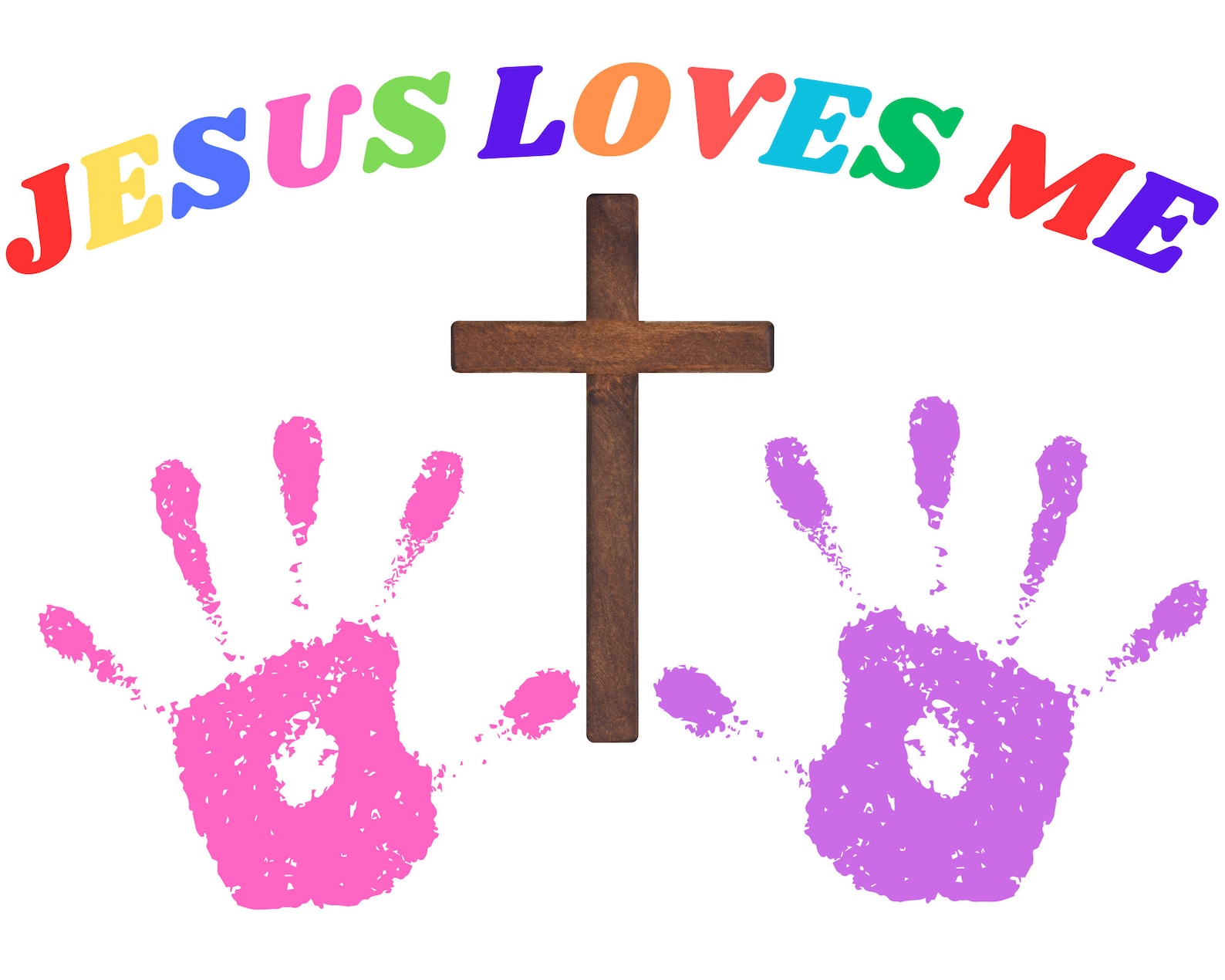 Jesus Loves Me Printable Handprint Craft Handprint Art Kids Christian ...