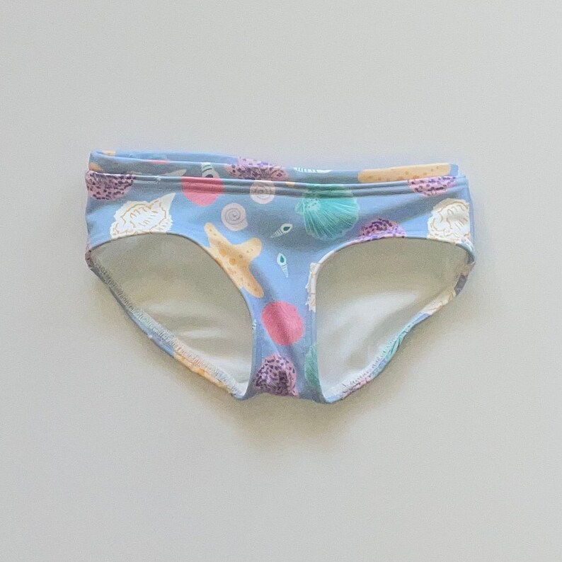 Girls Bikini Bottoms Shells By The Shore Etsy