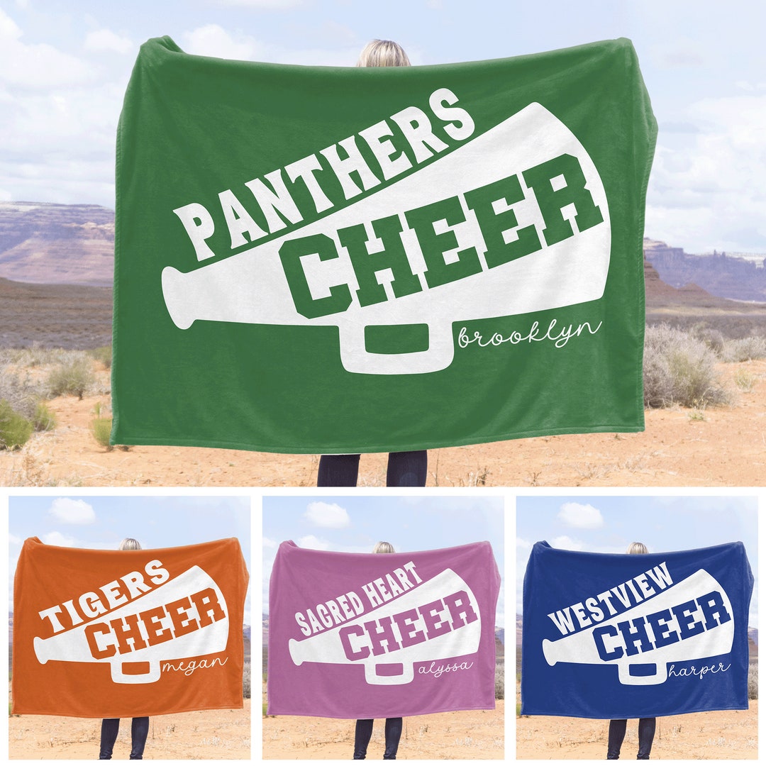 Custom Cheer Blanket, Cute Cheer Gift Throw Blanket, Cozy Personalized ...