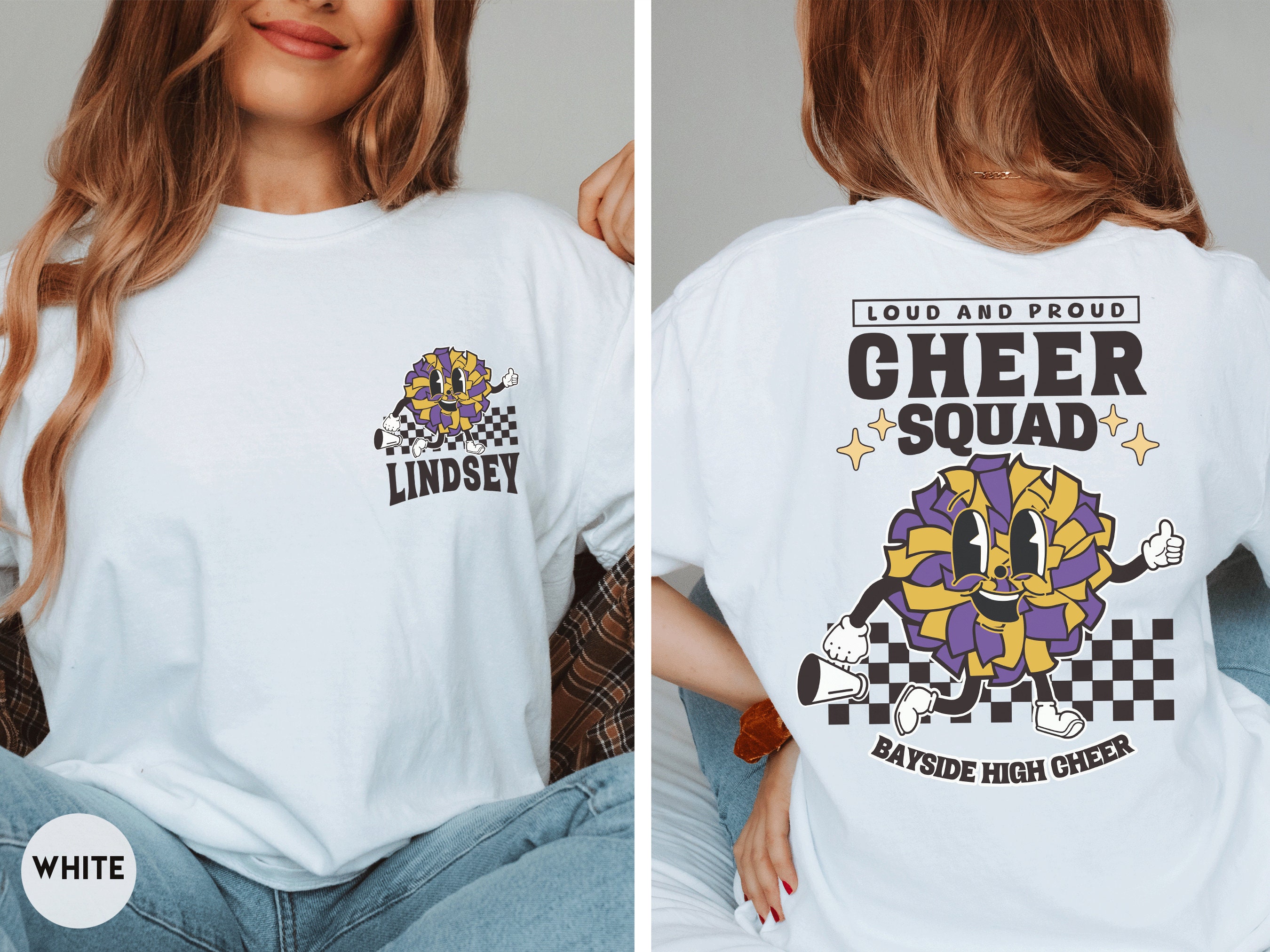 Custom Cheer Matching Shirt PNG, Cheerleading Shirt Png, Cute Cheer ...