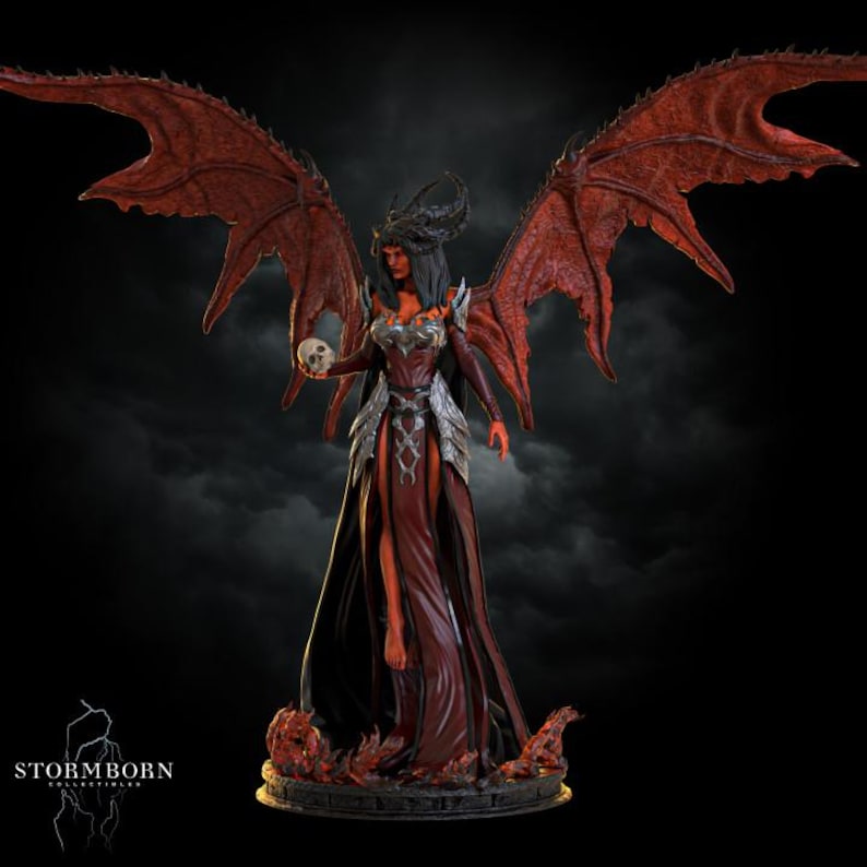 Female Cambion Winged Demon Miniature for Painting | Nyxara, Demon of ...