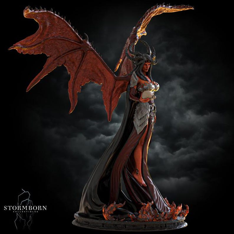 Female Cambion Winged Demon Miniature for Painting | Nyxara, Demon of ...