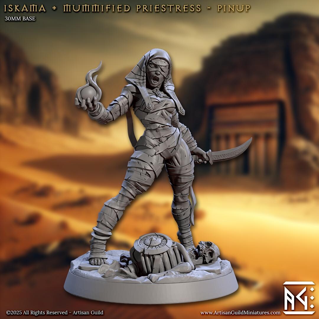 Undead Female Mage Mummy Miniature for Tabletop Play | Iskama ...