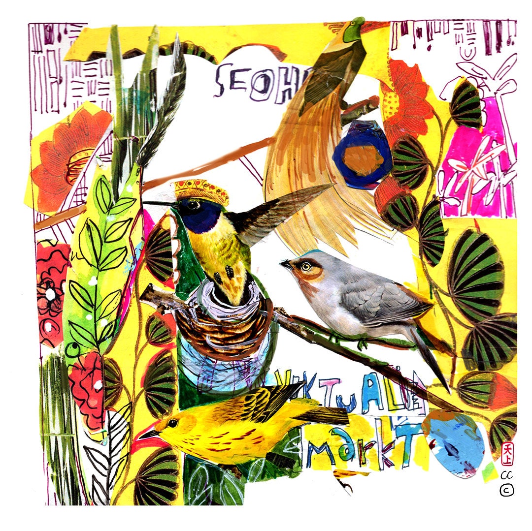 Bird Collage Art Print Sale - Etsy