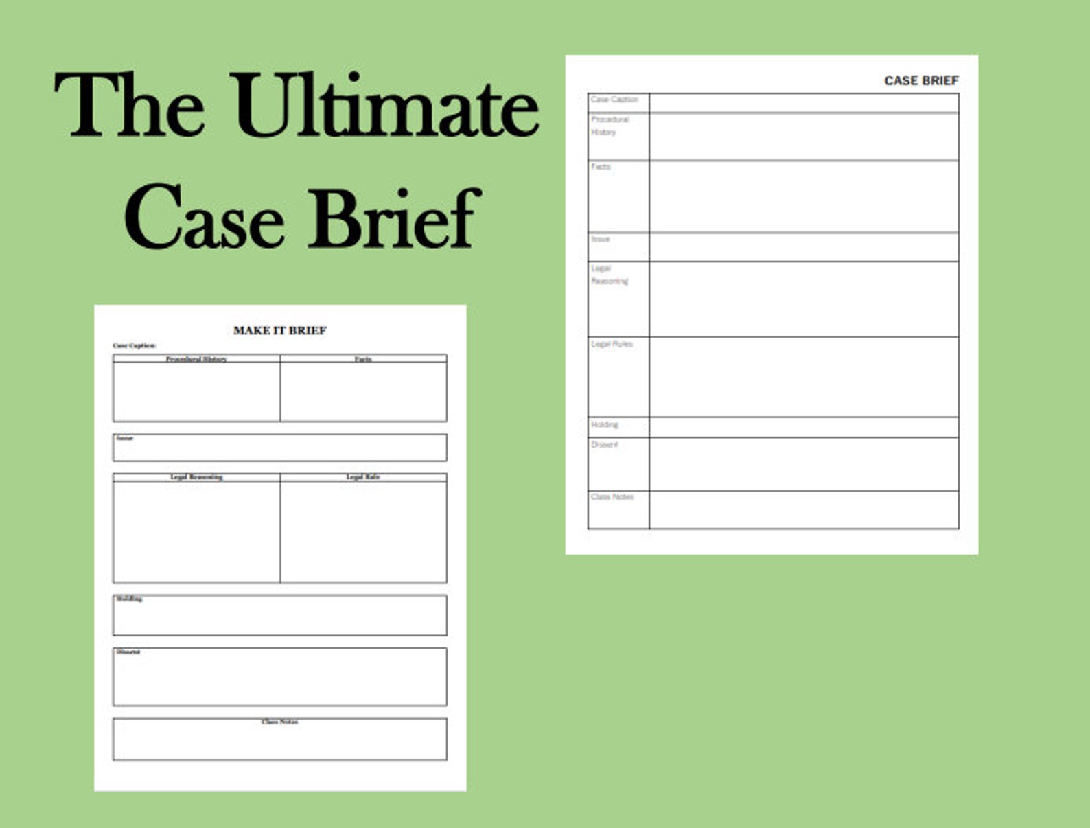 Law School Editable Case Brief Template - Etsy