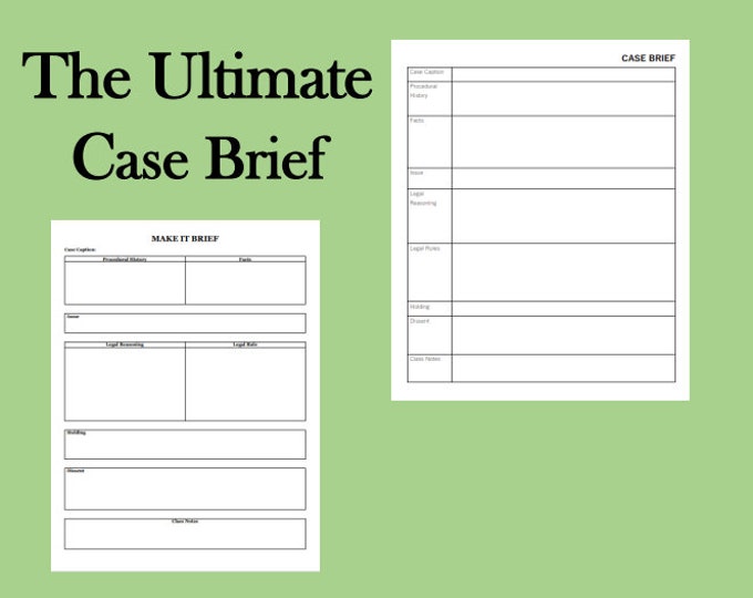 Law School - Editable Case Brief Template - Etsy