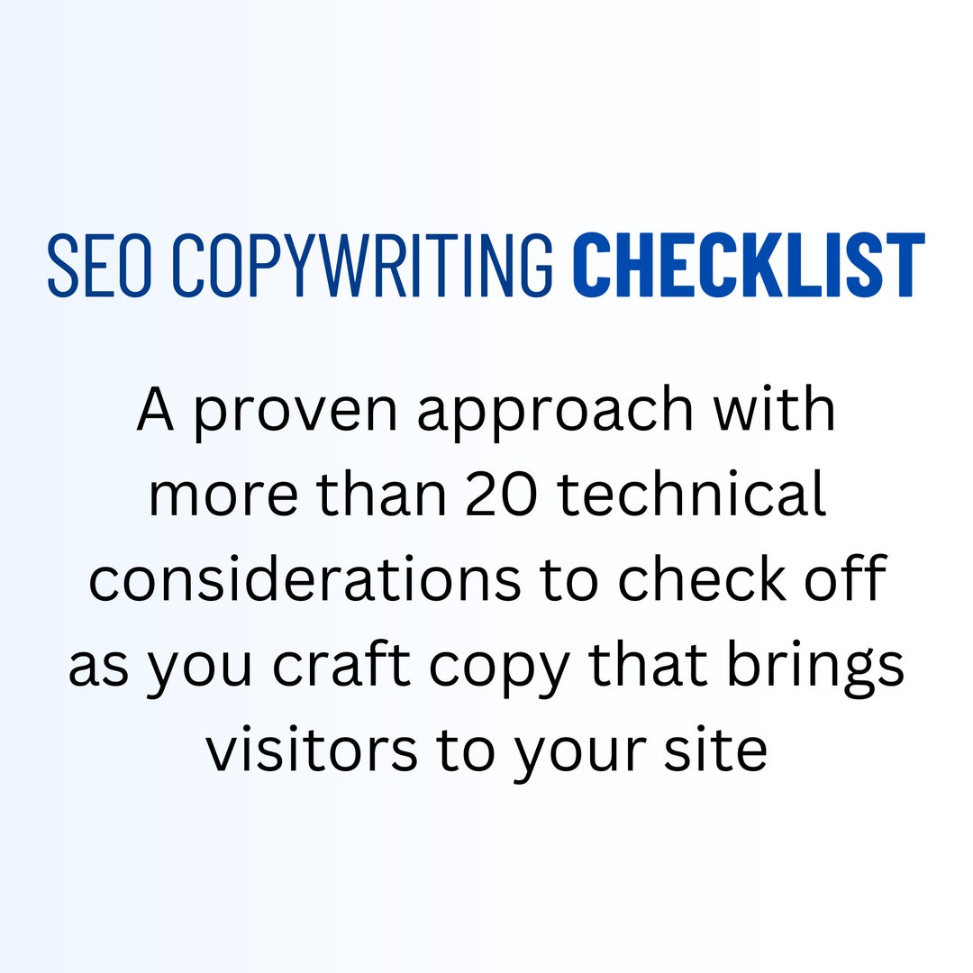 SEO Copywriting Checklist to Optimize Content for Website Pages - Etsy