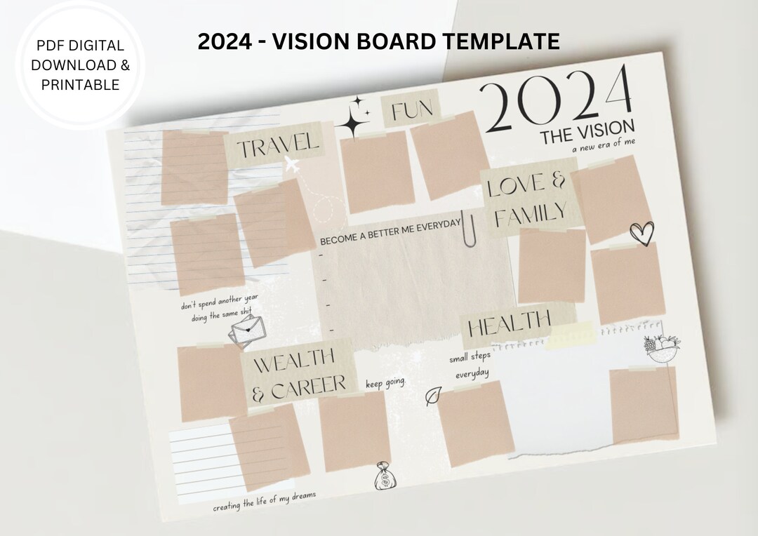 Vision Board Template 2024 - Etsy
