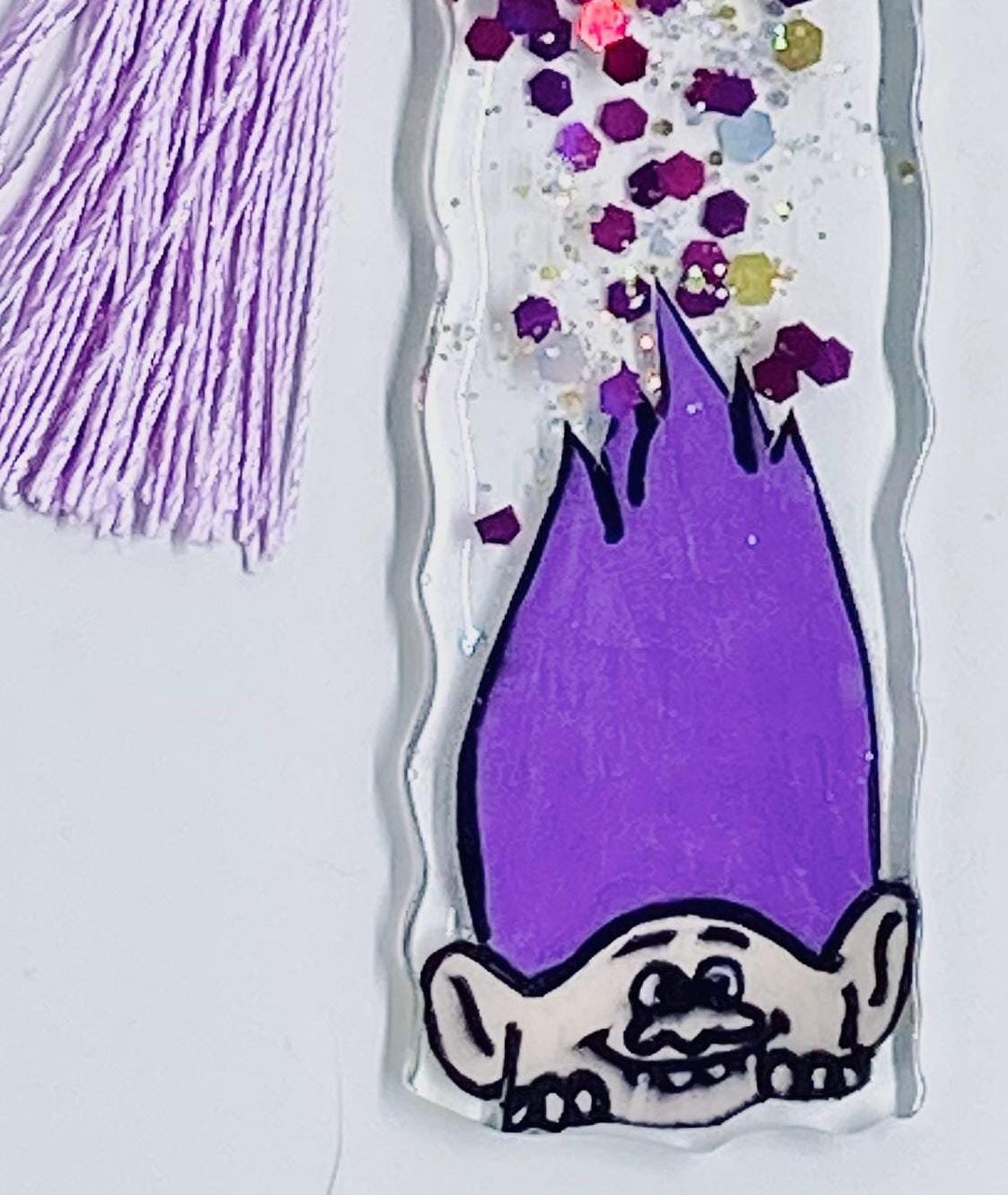 This Resin Bookmark Has a Troll With Bright Purple Hair It is Very ...