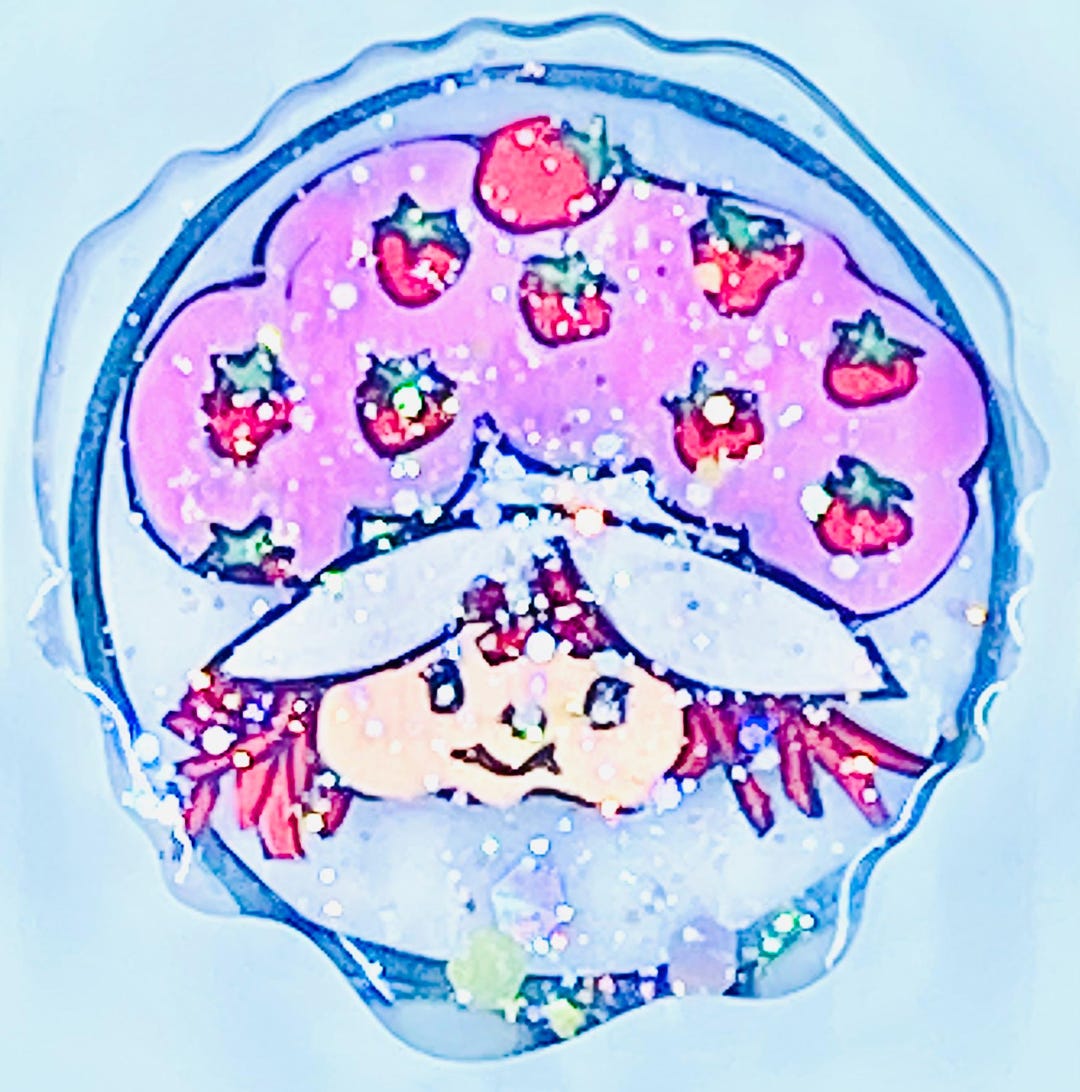 Strawberry Shortcake Resin Popsocket: Holographic Glitter Adhesive Back ...