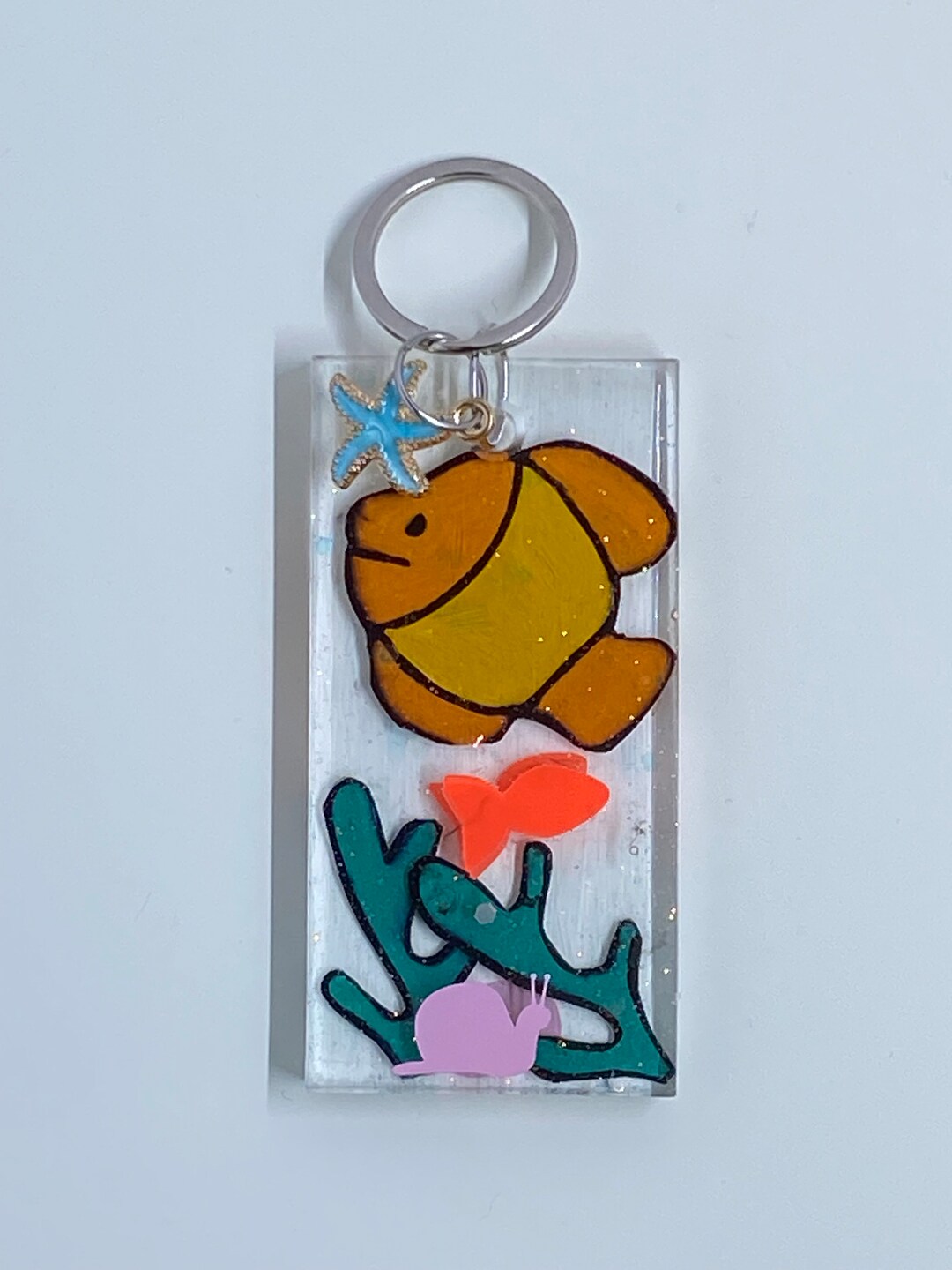 This Keychain is an Underwater Theme With Fish and Snails. - Etsy Australia