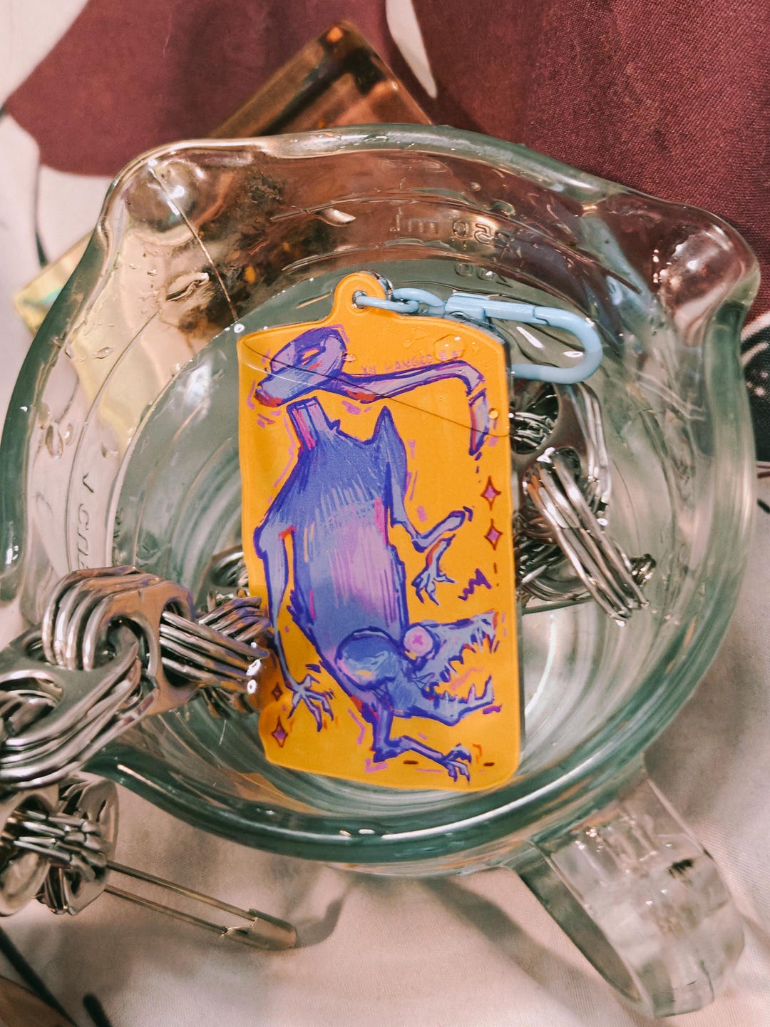 A Hanged Rat | 2-faced Acrylic Keychain | Reversible Double-sided Charm ...
