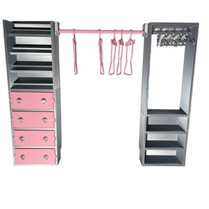 Doll Furniture, Wardrobe, Dresser, Drawers, Hanging, Shoe Racks ...