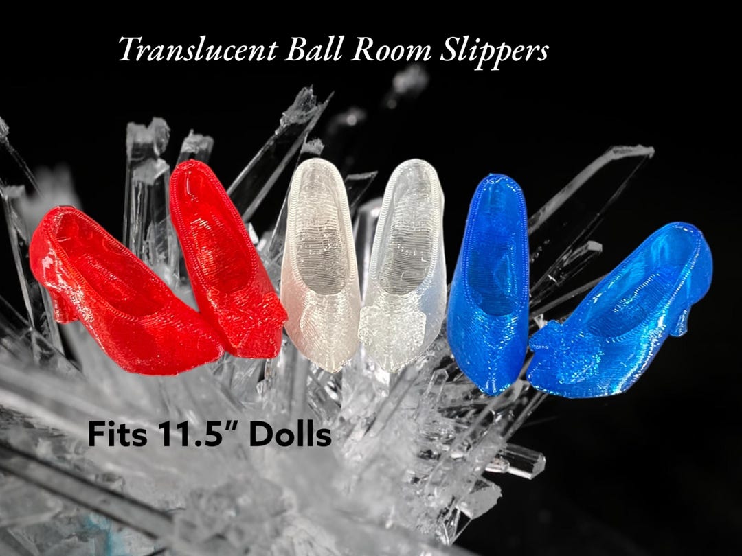 Translucent Doll Shoes: 11.5" Fashion Doll Ballroom Slippers - Etsy