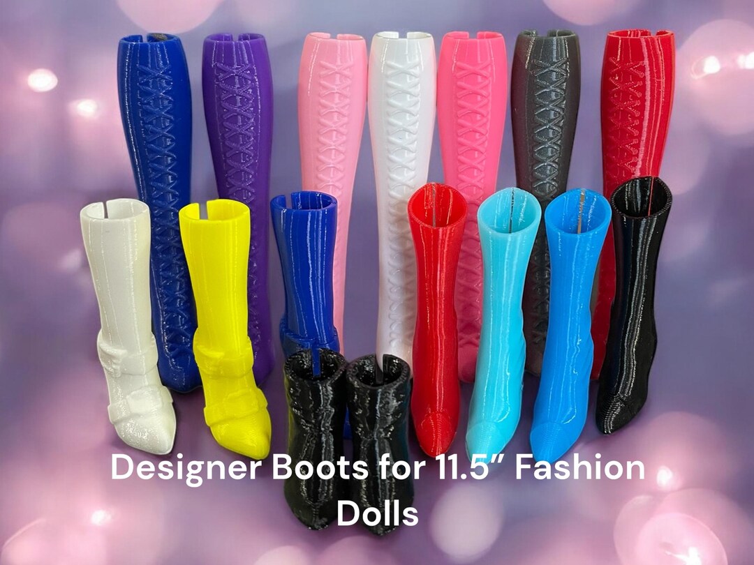 Doll Boots, Boots for 11.5 Modern-day Arched Foot Fashion Dolls ...