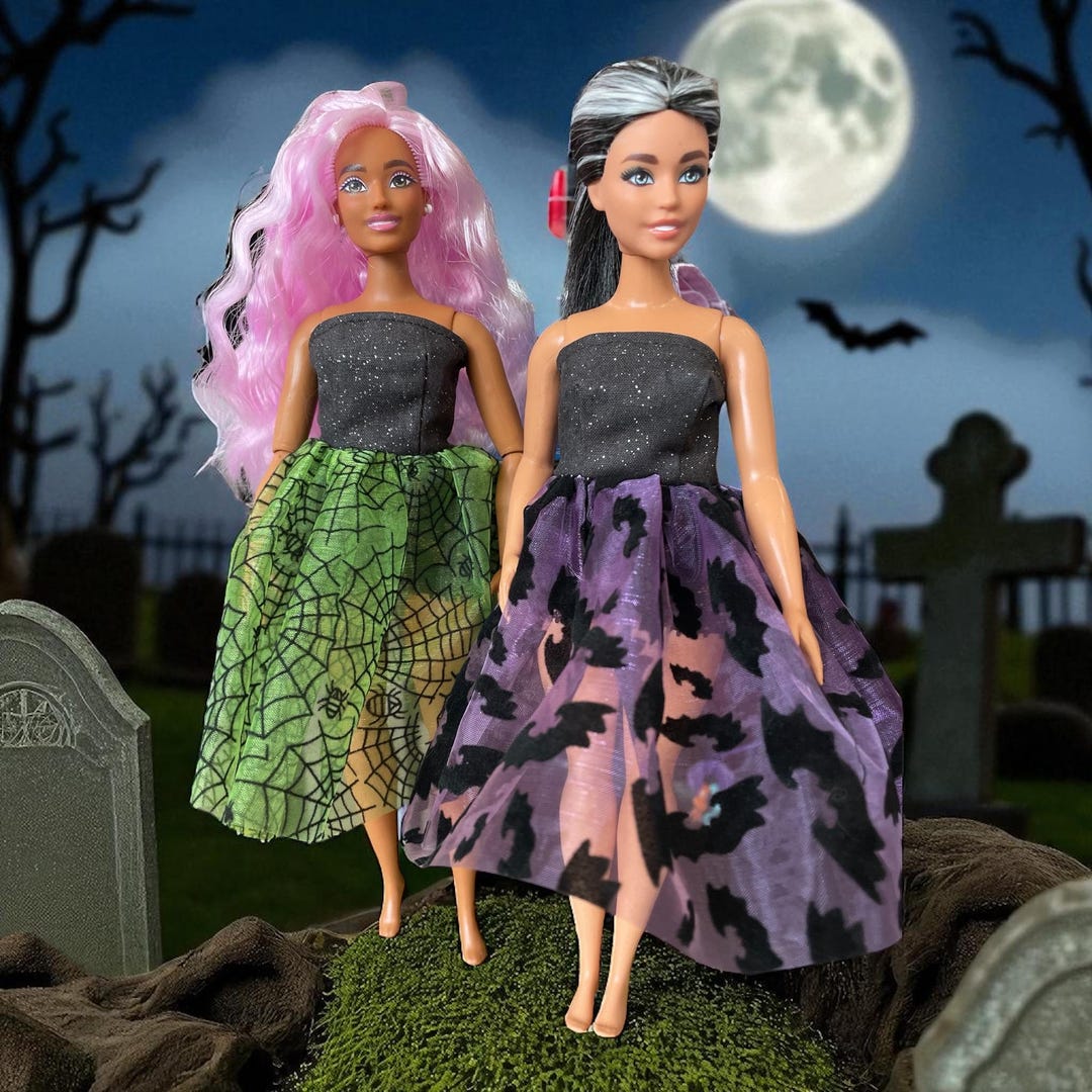 Fashion Doll Halloween Tulle Dress for Full Figure Dolls: Costume for ...