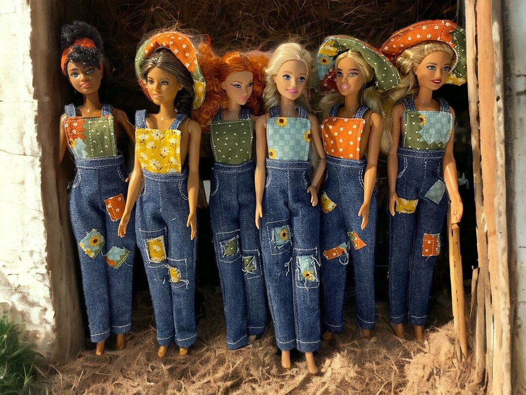 Barbie Doll Handmade Overalls and Sunhat Farm Outfit - Etsy