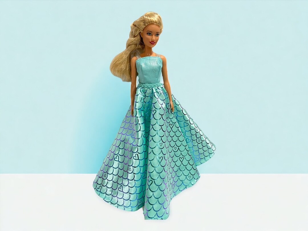 Fashion Doll Dress, Formal Doll Dress, Elegant Evening Gown, Mermaid ...
