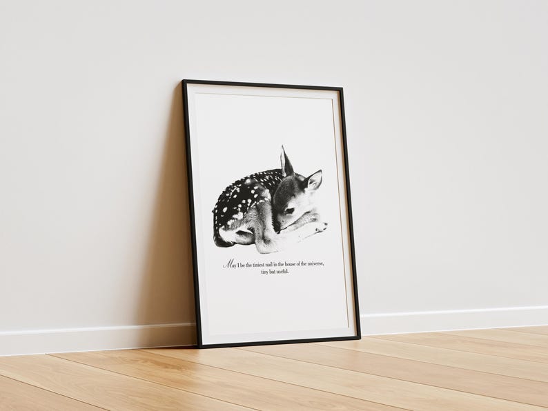 Baby Deer Poetry Print, Mary Oliver Quote, Nursery Decor DIGITAL ...