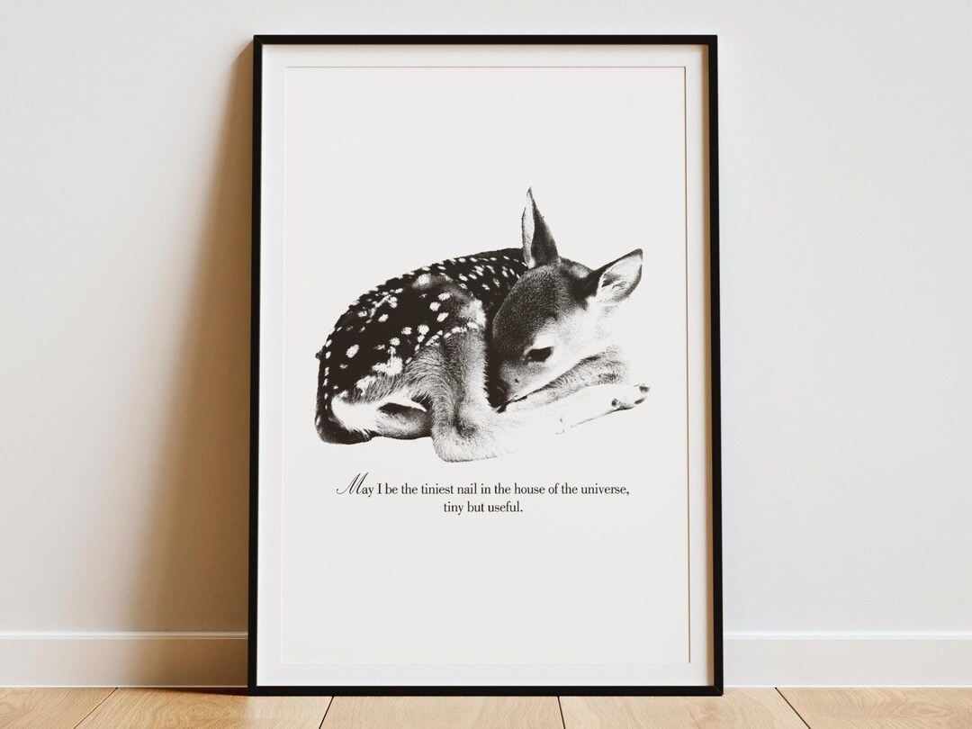 Baby Deer Poetry Print, Mary Oliver Quote, Nursery Decor DIGITAL ...