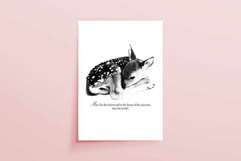 Baby Deer Poetry Print, Mary Oliver Quote, Nursery Decor DIGITAL ...
