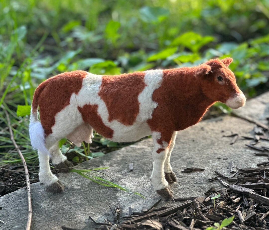 Needle Felted Cow - Realistic - Cute - Etsy