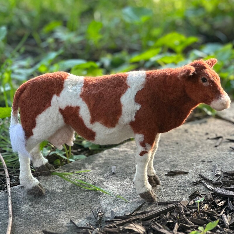 Needle Felted Cow - Etsy