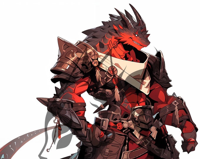 Dragonborn Fighter Adoptable Character - Digital Download HD Image ...