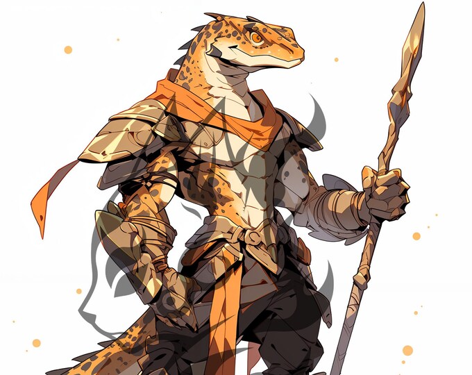 Lizardfolk Monk Adoptable Character - Digital Download HD Image ...