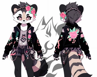 Pink Wolf Furry Adoptable Character Digital Download HD Image - Etsy