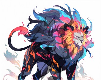 Cursed Lion Adoptable Character Digital Download HD Image - Etsy