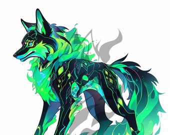 Air Elemental Wolf Adoptable Character Digital Download HD Image - Etsy