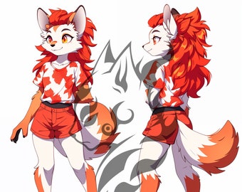 Pink Wolf Furry Adoptable Character Digital Download HD Image - Etsy