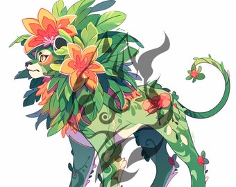 Air Elemental Lion Adoptable Character Digital Download HD Image Unique Original Picture for ...