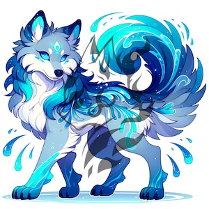 elemental wolf drawing