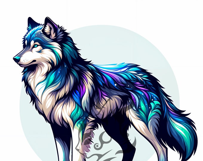 Magical Wolf Tattoo Design - Digital Download HD Image - Etsy