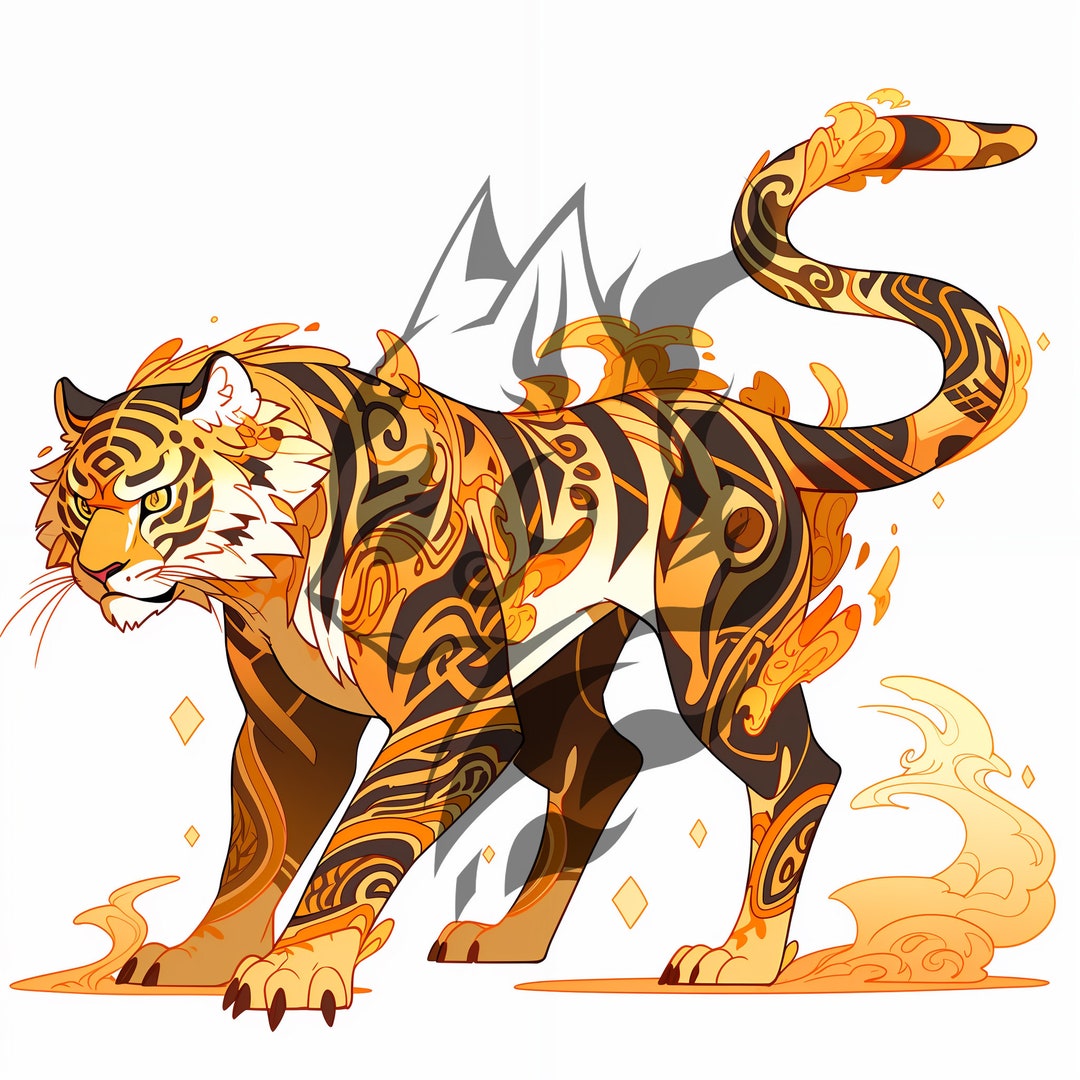 Mysterious Tiger Adoptable Character Digital Download HD Image - Etsy