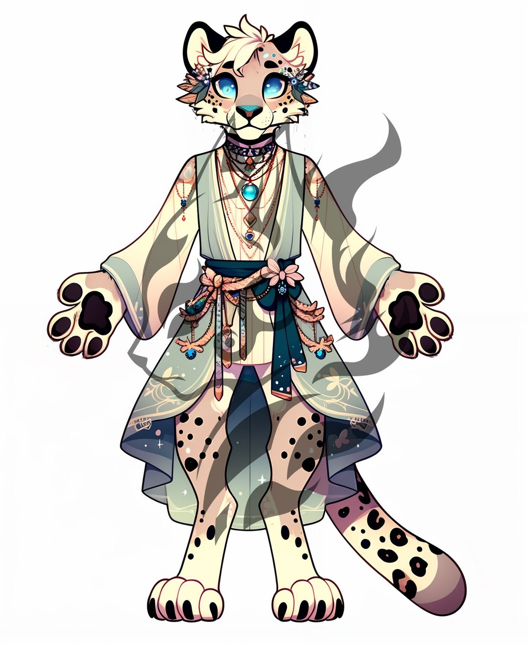 Fairycore Snow Leopard Furry Adoptable Character Digital Download HD Image - Etsy
