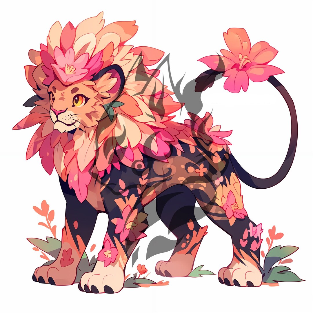 Topical Lion Adoptable Character - Digital Download HD Image - Unique ...