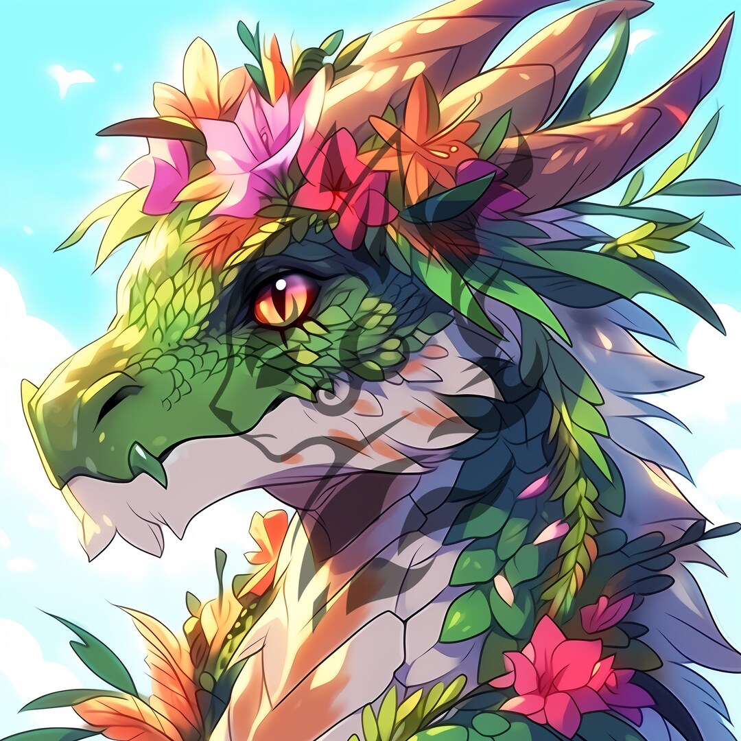 Tropical Dragon Profile Pic PFP Digital Download HD Image - Etsy