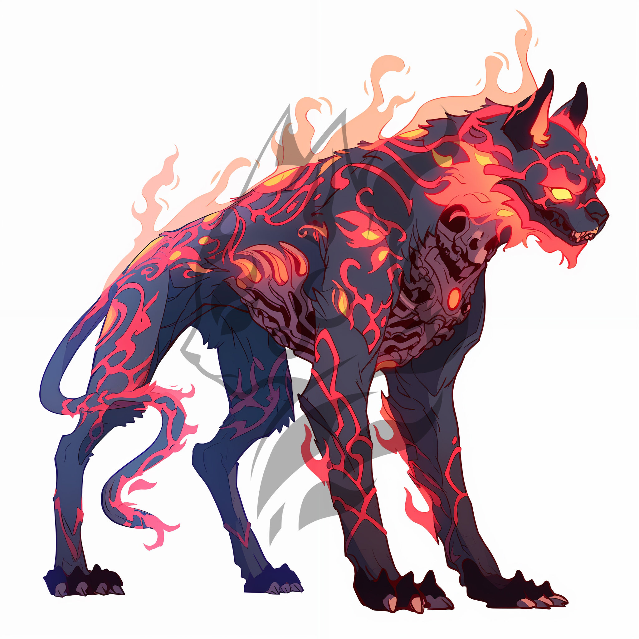 Undead Fire Feline Adoptable Character Digital Download HD Image Tattoo ...