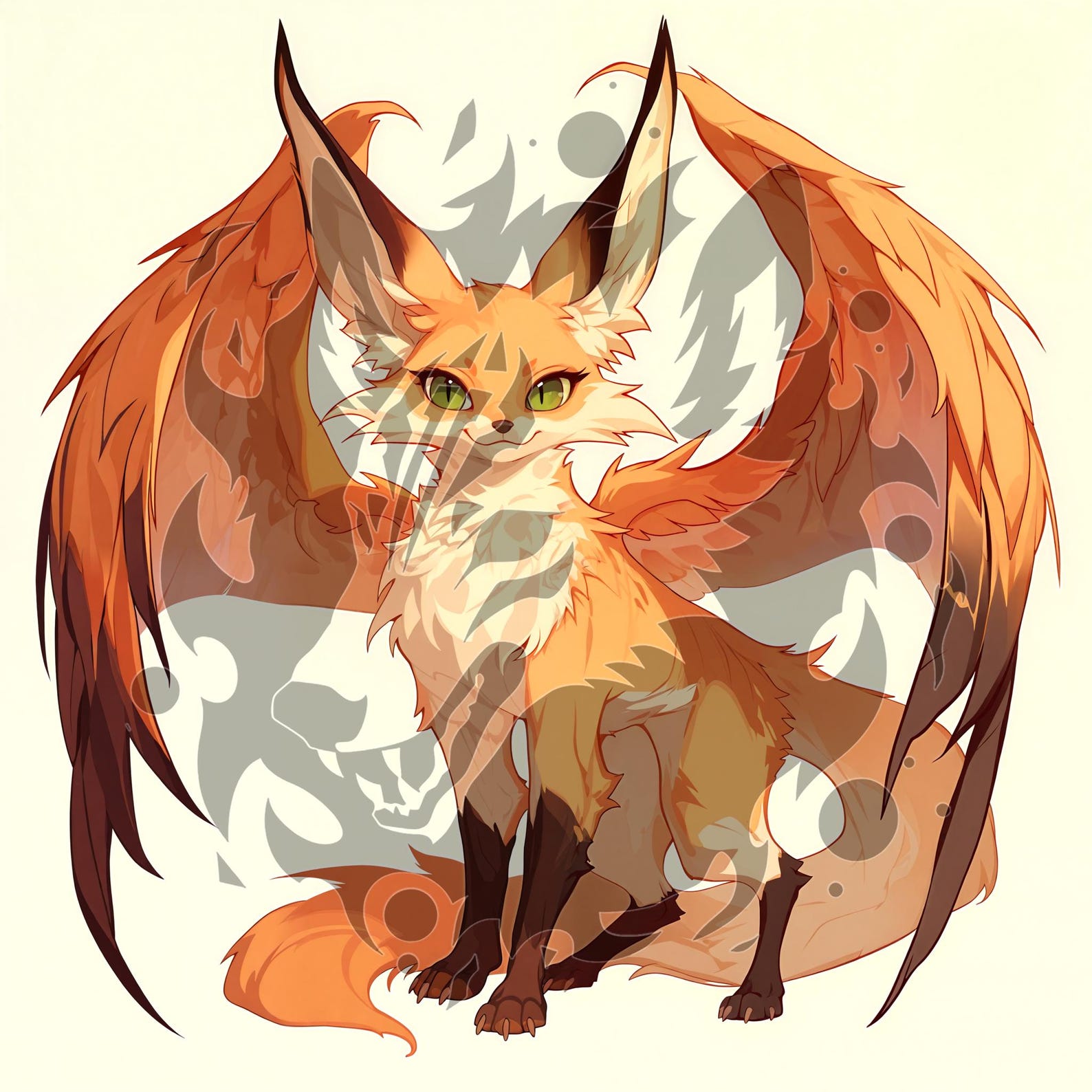 Winged Fox Adoptable Character - Digital Download HD Image Animal ...