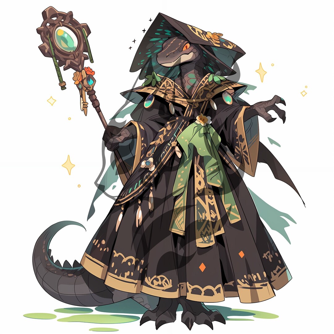 Lizardfolk Cleric Adoptable Character Digital Download HD Image Unique ...