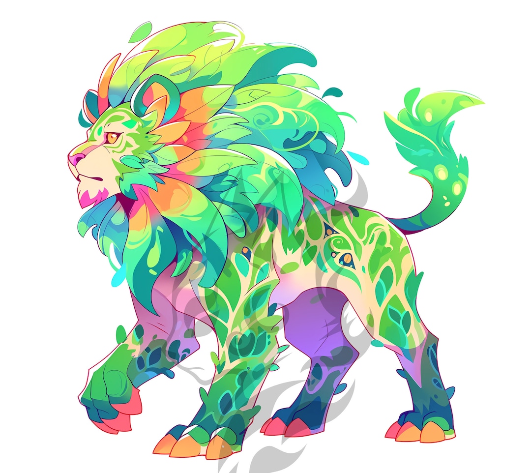 Nature Lion Adoptable Character - Digital Download HD Image - Beautiful ...