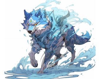 Golden Wolf Adoptable Character Digital Download HD Image - Etsy