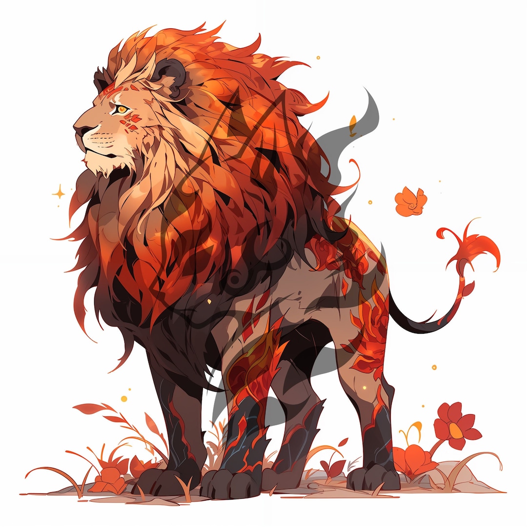 Fire Elemental Lion Adoptable Character - Digital Download HD Image ...