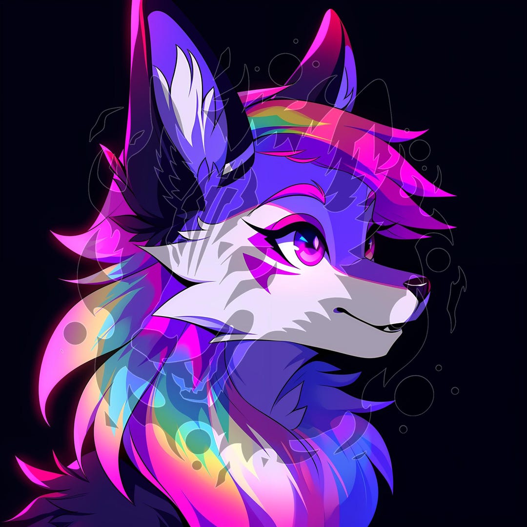 Animated Wolf Profile Pic - Digital Download HD Image - Unique One of a ...