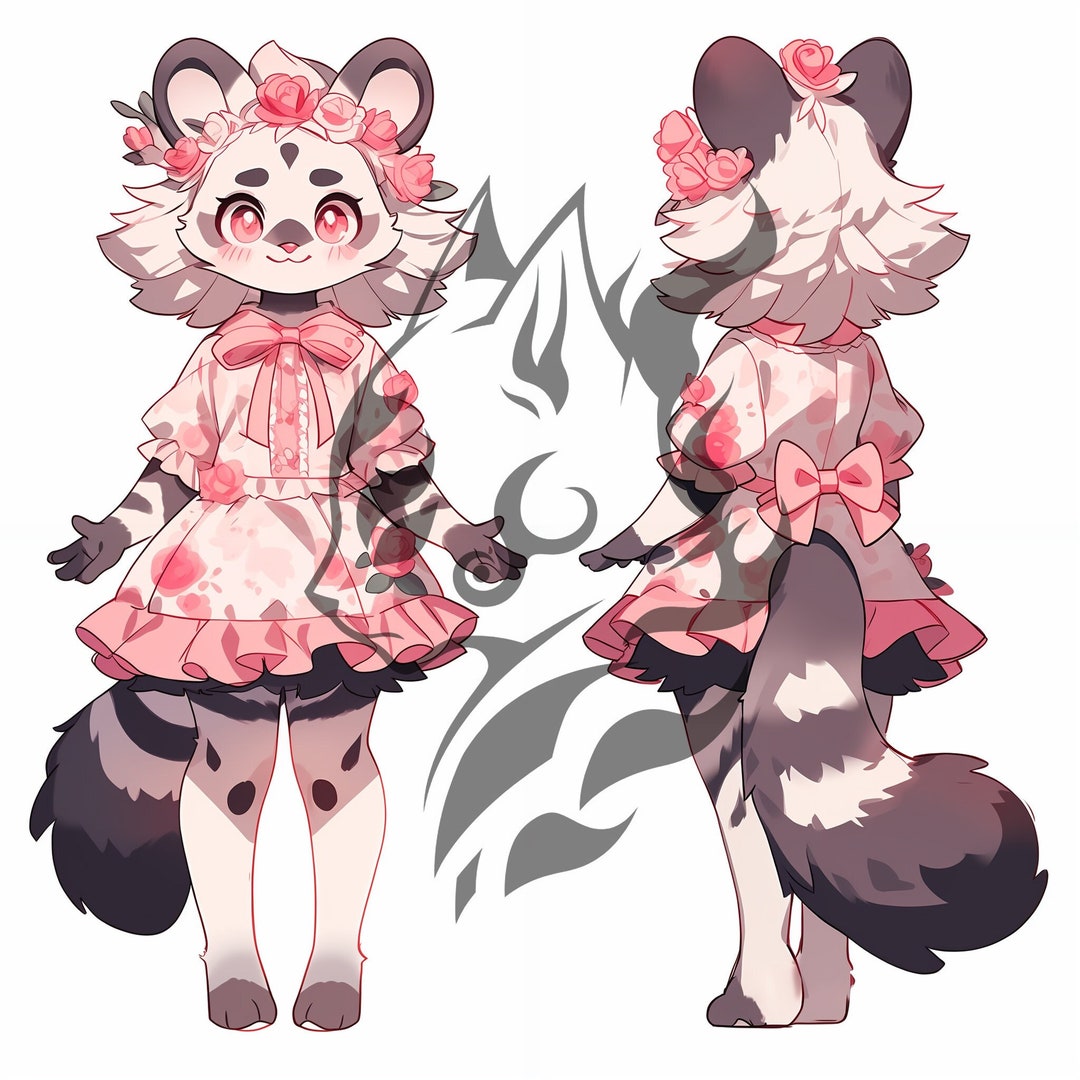 Flowerpunk Lemur Furry Adoptable Character Digital Download HD Image - Etsy