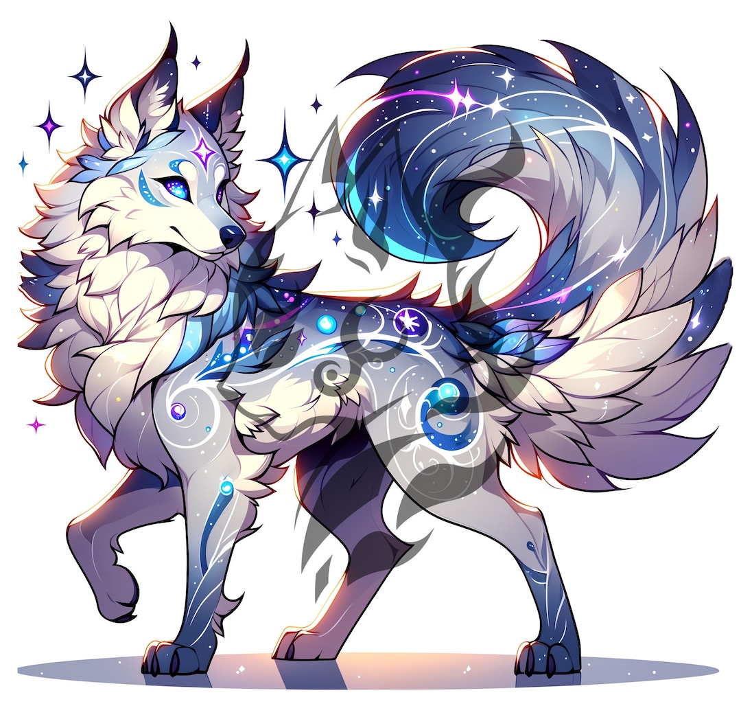 Magical Wolf Adoptable Character - Digital Download HD Image - Unique ...