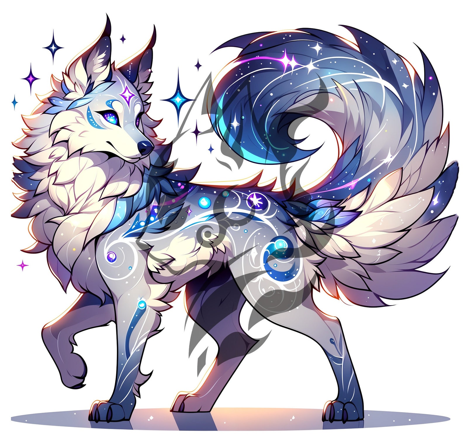 Magical Wolf Adoptable Character Digital Download HD Image - Etsy